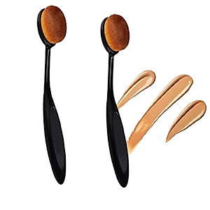 2 Pack Toothbrush Foundation Brush Oval Makeup Brush Loose Powder Toothbrush Brushes for Blending Liquid, Cream, Flawless Powder Cosmetics Tools