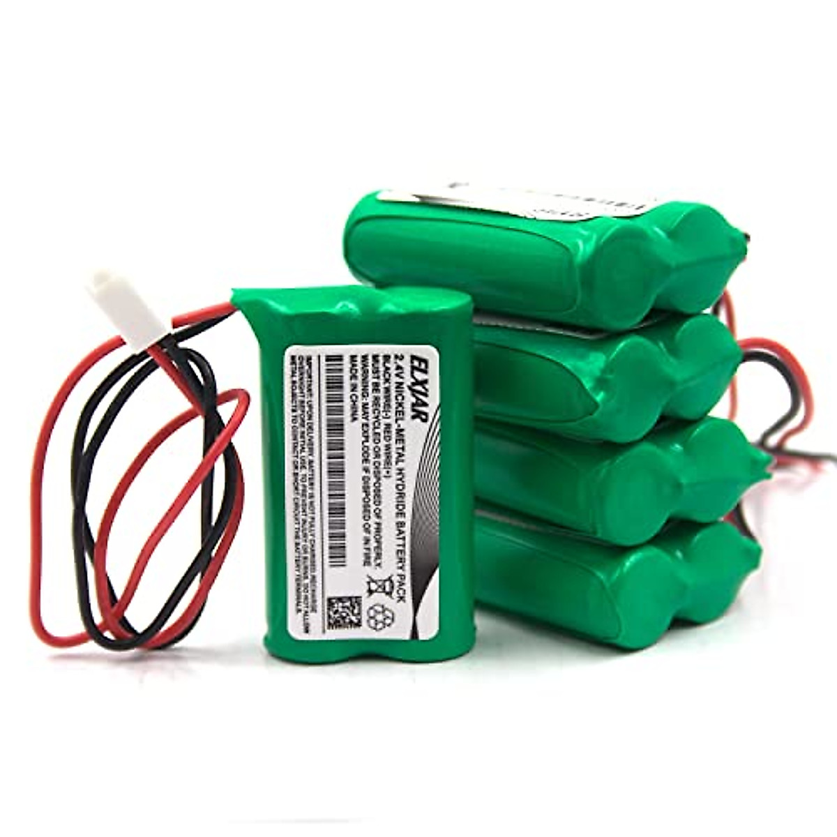 (5-Pack) 2.4V 1500mAh Ni-MH Battery Pack Replacement for Duallite 93035262, OSI OSA-283, Dual-Lite 93035653 93043816 93043817 Emergency/Exit Light