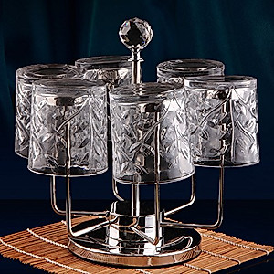 Vivian Rotating Cup Mug Glass Holder Rack Stainless Steel 6 Cups Drying Rack Stand