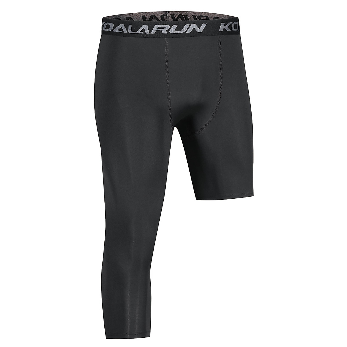 Koalarun One Leg Compression Tights for Basketball Men's 3/4 Capri Sports Leggings Athletic Training Pants Base Layers