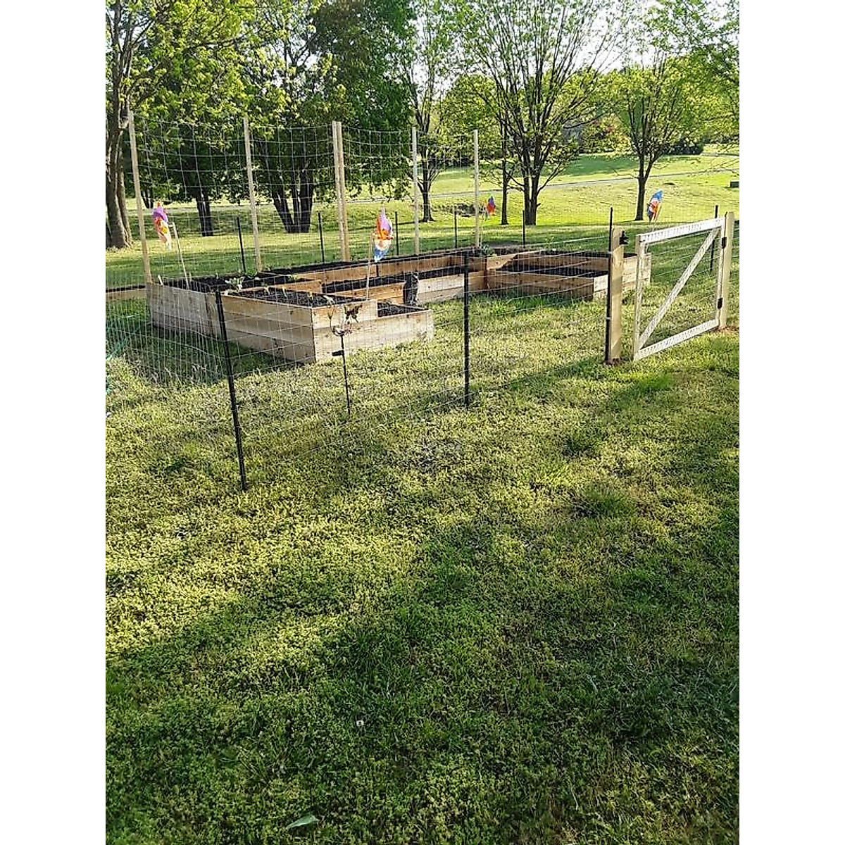 MTB Metal Fence Post Fence U Post Green 4 Feet, Pack of 5, for Garden Wire Fence U-Channel Steel Garden Post Sign Post