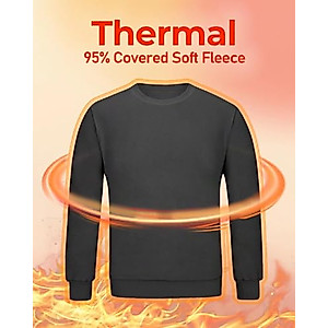 Boladeci Mens Sweatshirt Fleece Pullover Crewneck Sweatshirts No Hood Long Sleeve Shirts Black Sweatshirt Unisex Crewneck Winter Warm Fleece Shirt Men Tops Sweater Size S Small Sudaderas Para Hombre