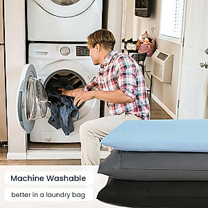 Pillowcases Queen Light Blue Set of 2 Envelope Closure End Easy Fit All Season Warm Soft and Breathable Material Machine Washable