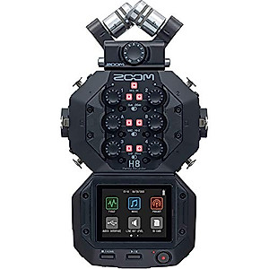 Zoom H8 8-Input / 12-Track Portable Handy Recorder with 128GB Pro Memory Card & Wide-Mouth Case Bundle