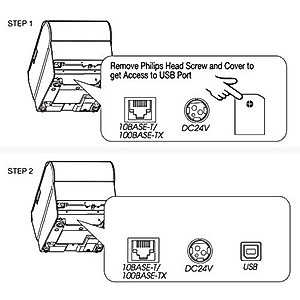 Epson C31CA85656 TM-T88V Thermal Receipt Printer with Power Supply, Energy Star Rated, Ethernet and USB Interface, Dark Gray