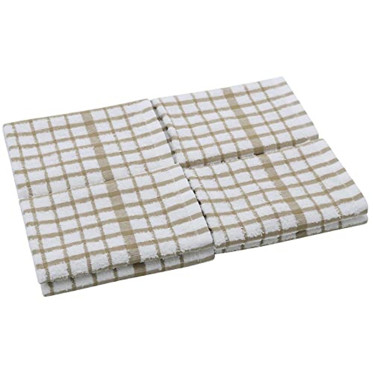 HFGBLG Cotton Dish Towels for Kitchen Wash Cloths Terry Dish Cloths, Set of 8, Light and Soft Cleaning Rags Kitchen Hand Towels, 13 Inch x 13 Inch (Brown-Dish Cloths