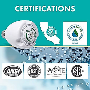 Niagara Conservation N2912 Earth Spa 3-Spray with 1.25 GPM 2.7-in. Wall Mount Adjustable Fixed Shower Head in White, 1-Pack | Bathroom Shower Head Sprayer with Pressure Compensation Technology