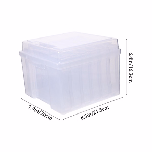 VILLCASE Plastic Postcards Storage Box, Transparent Greeting Card Organizer Portable Business Card Holder, Photo Organizer Cases for Crafts, Scrapbook, Paper, Envelopes