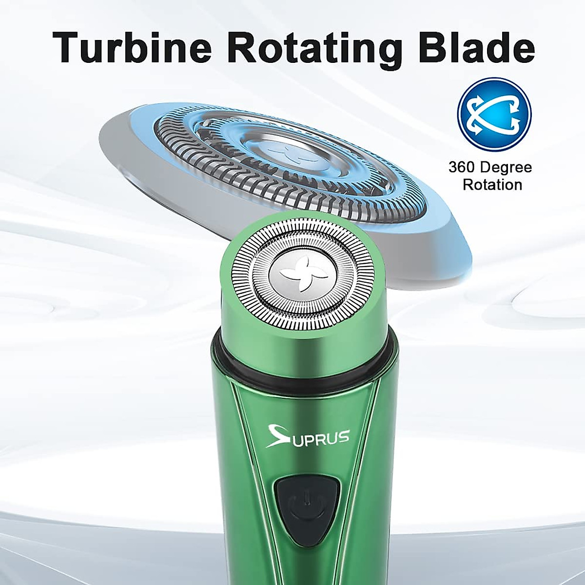 SUPRUS Women’s Rechargeable Electric USB Shaver for Face Beard Mustache Arm Leg Armpit Bikini LED Battery (Green)