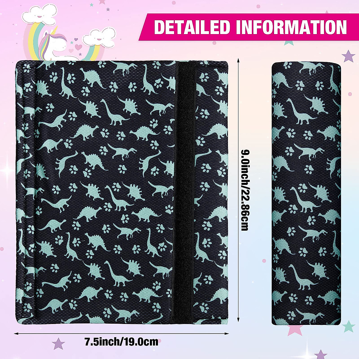 Drydiet 4 Pieces Kids Car Seat Belt Covers Car Seat Shoulder Pads Soft Car Seat Straps Covers Seatbelt Pillow for Baby Kids Seatbelt Cushion for Girls and Boys