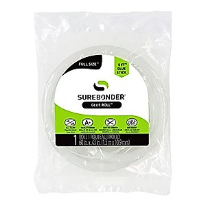 Surebonder RR-5 Full-Size Hot Glue Stick Roll, Clear, 60" (5 Feet), 7/16" Diameter (.43") - Long Glue Stick, Uninterrupted Gluing, Use With All Temperature Glue Guns