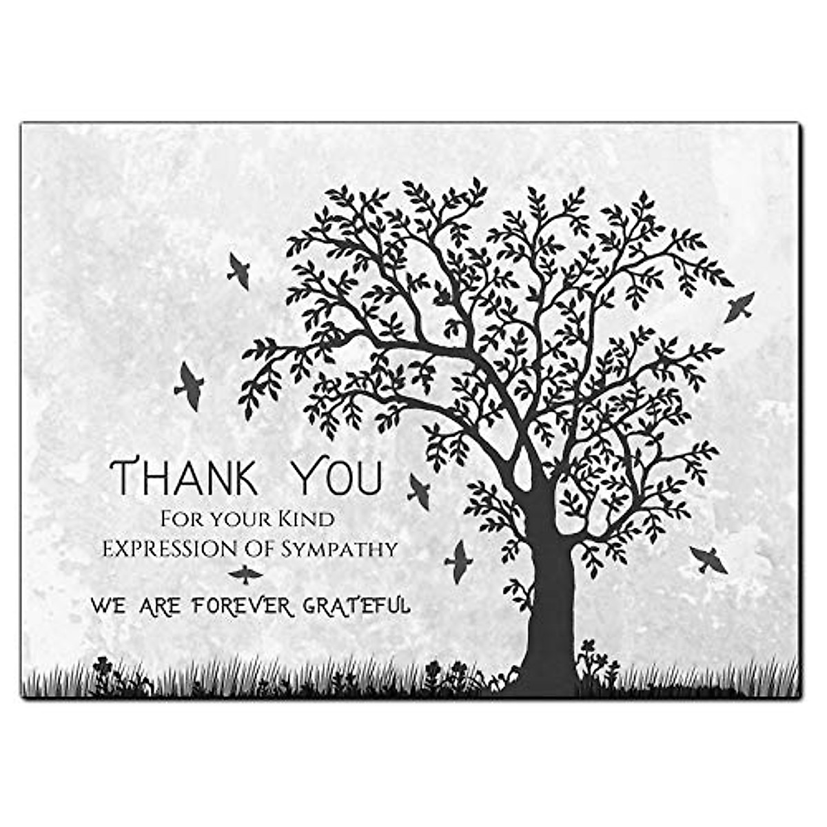 Funeral thank you cards with envelopes Celebration of life Floral Tree acknowledgment memorial Sympathy Christian Thank you notes (40 Pack)