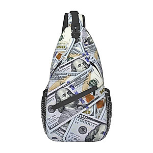 Us Bill Dollars Money Unisex Chest Bags Crossbody Sling Backpack Travel Hiking Daypack Crossbody Shoulder Bag For Women Men