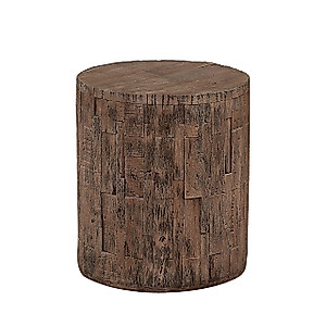 Ball & Cast Wood Stump End Table, Vintage Brown