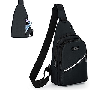 Aisijimo Sling Bag for Men,Nylon Anti-Theft Pocket,Crossbody Bags Trendy,Shoulder Backpack for Work Outdoor Traveling,Black-Pro2