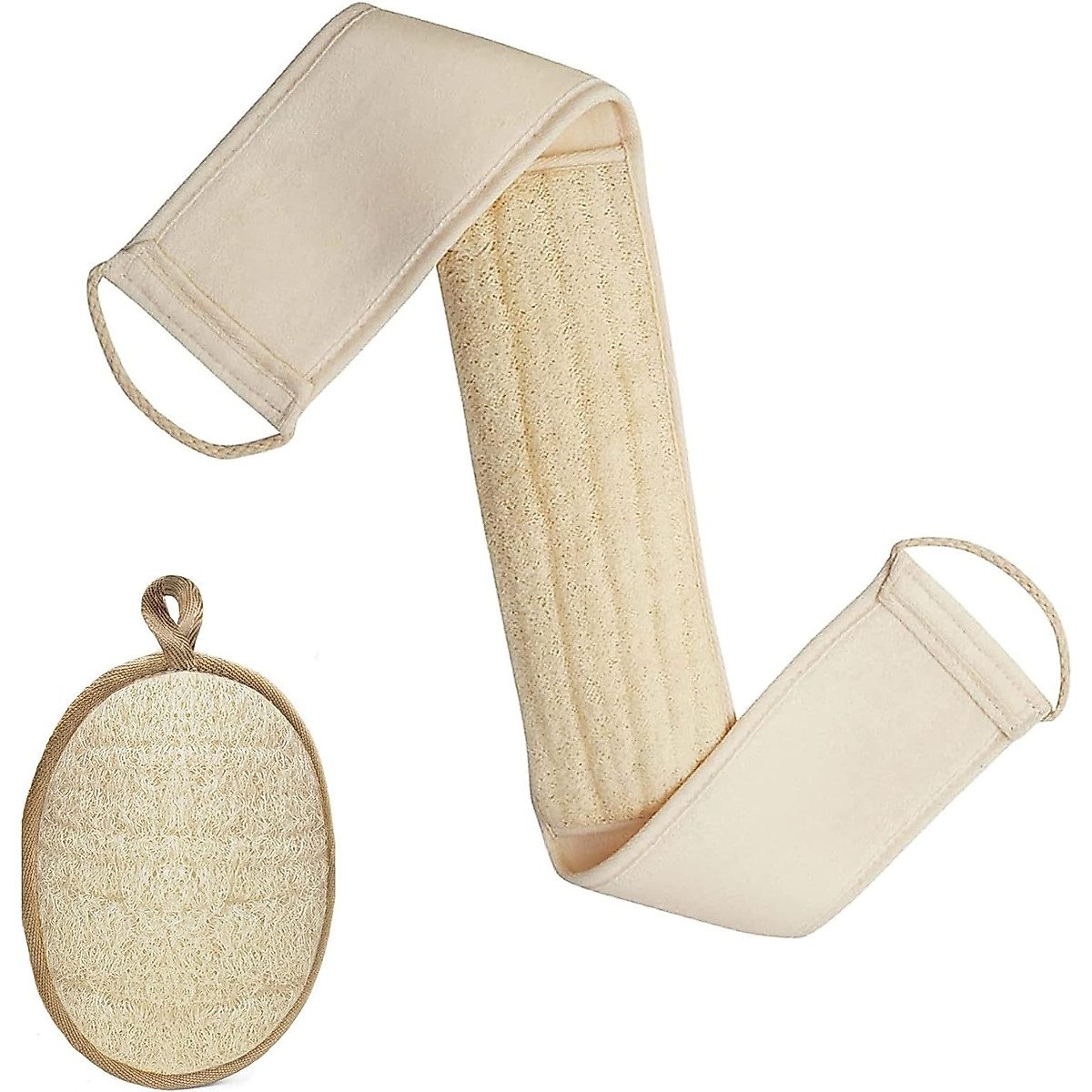 Loofah Exfoliating Back Washer, Back Scrubber for Shower with Exfoliating Loofah Pad for Men and Women, Loofah Sponges Deep Clean Deep Clean Relax Your Body (31.5 inch Length 4 inch Width)