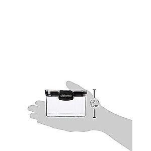 Sistema Tritan Ultra Collection Square Storage Container, 1.9 Cup/15.5 Ounce, Clear with White/Gray