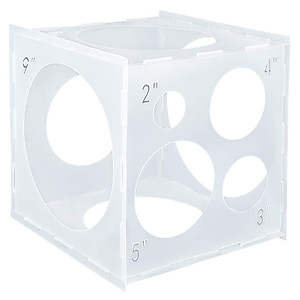 Pllieay 2-10 Inch Balloon Sizer, Collapsible Plastic Balloon Sizer Cube Box for Balloon Decoration, Balloon Arches, Balloon Columns