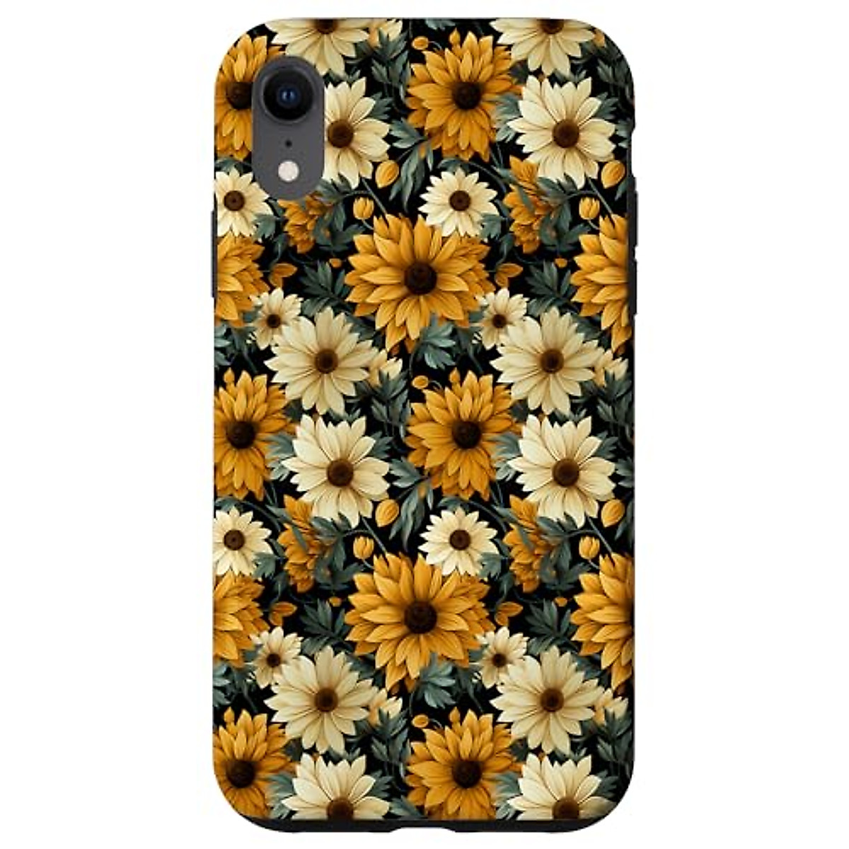 iPhone XR Yellow Sunflower Pattern Floral Garden Sun Flowers Aesthetic Case
