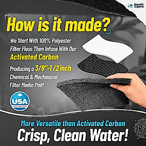 Aquatic Experts Aquarium Carbon Pad - Activated Carbon Filter Pad - Cut to Fit Carbon Infused Filter Pad for Crystal Clear Fish Tank and Ponds - Carbon Filter Pads for Aquarium - 10.5" x 36"
