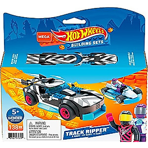 Hot Wheels Mega Construx Track Ripper and Kart Construction Set, Building Toys for Kids 5 Years and Up