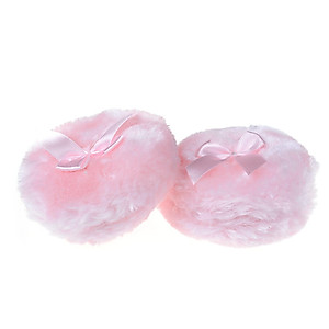 4 Pcs Large Size Ultra Soft Plush Baby Fluffy Powder Puff Comfortable Toddler Body Dusting Powder Puffs Talcum Powders Puff with Cute Bowknot,3.9 Inch (Pink) BY DINGJIN