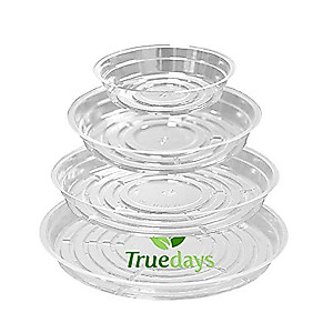 TRUEDAYS 20 Pack Plant Saucers (6 inch / 8inch / 10inch / 12inch) Clear Plant Saucers Flower Pot Tray Excellent for Indoor & Outdoor Plants