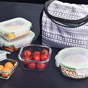 24 Piece Glass Food Storage Containers with Lids, Airtight Glass Storage Containers, BPA Free(12 Lids & 12 Containers)