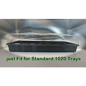 RooTrimmer Humidity Dome, Plastic Clear Seed Starter Dome 1020 Tray Covers Humidifying and Insulating for Greenhouse Germination and Garden Growing (21.5"×11.5", 3.15" Height, 10-Pack)