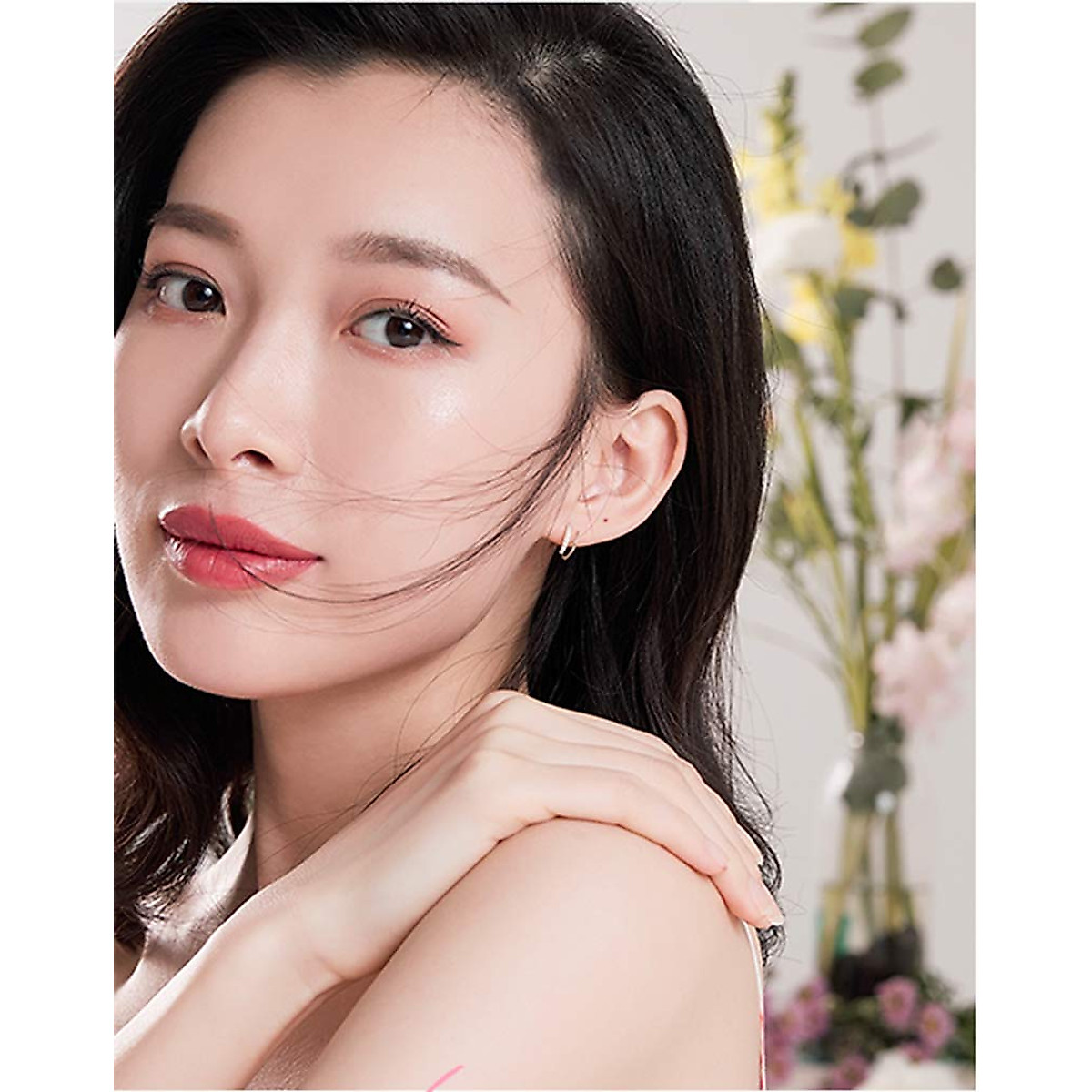 Reffeer 925 Sterling Silver CZ Crawler Earrings Wrap Cuff Earrings For Women Teen (Yellow)