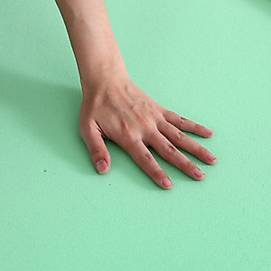 Aibudy Green Tea Memory Foam Mattress Topper, Cooling Gel Foam, 3 Inch Thk Mattress Pad Bed Topper with Zippered Bamboo Cover for Back Pain, Soft & Comfortable - Queen Size