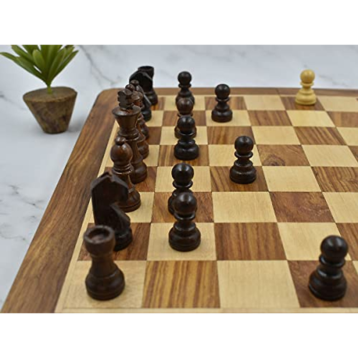 STORE INDYA Handmade Premium Wooden Magnetic Folding Chess Board Set with Storage Box -12 Inch| Travel Chess Board Game |Tournament Chess Set| Strategy Educational Board Games for Kids Adults Teens