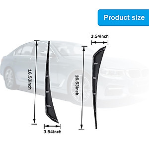 zvsay 2 PCS Car Fender Plate Vents Decoration Stickers, Intake Grille Spoiler External Accessories, Car Body Anti-Collision Stickers, Universal for Most Cars Protectors (Carbon Fiber Black)