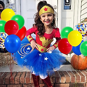 Red Blue Yellow Green Balloon Garland Kit, 121PCS Red Green Blue Yellow Balloons for Transportation Robot Street Birthday Baby Shower Graduations Carnival Circus Party Decorations