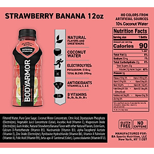 BODYARMOR Sports Drink Sports Beverage, Strawberry Banana, Coconut Water Hydration, Natural Flavors With Vitamins, Potassium-Packed Electrolytes, Perfect For Athletes, 12 Fl Oz (Pack of 8)