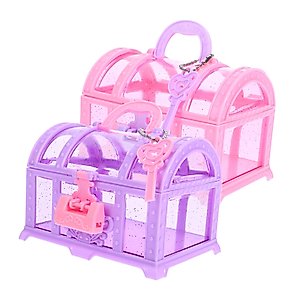 TOYANDONA 2pcs Box Children's Treasure Chest Pirate Treasure Chest Decorative Boxes Treasure Chest with Lock Toy Treasure Chest Pirate Chest Plastic Boxes for Party Favors Small Chest