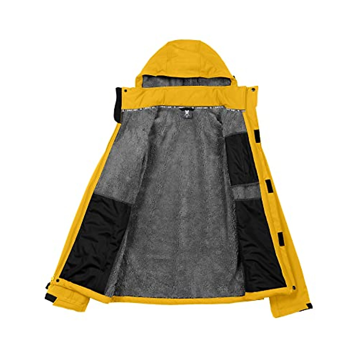 Little Donkey Andy Men's Warm Winter Softshell Jacket Windproof Mountain Ski Snow Coat with Removable Hood Yellow L