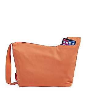 Vera Bradley Women's Cotton Crossbody Sling Purse, Orange Bell Pepper - Recycled Cotton, One Size