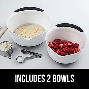 Gorilla Grip Cutting Board Set of 3 and Mixing Bowl Set of 2, Both in Aqua Color, Mixing Bowls Include 5 Qt and 3 Qt Sizes, Dishwasher Safe, 2 Item Bundle