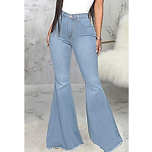 ZERMOM Women's Flare Jeans Mid Rise Bell Bottom Denim Pants