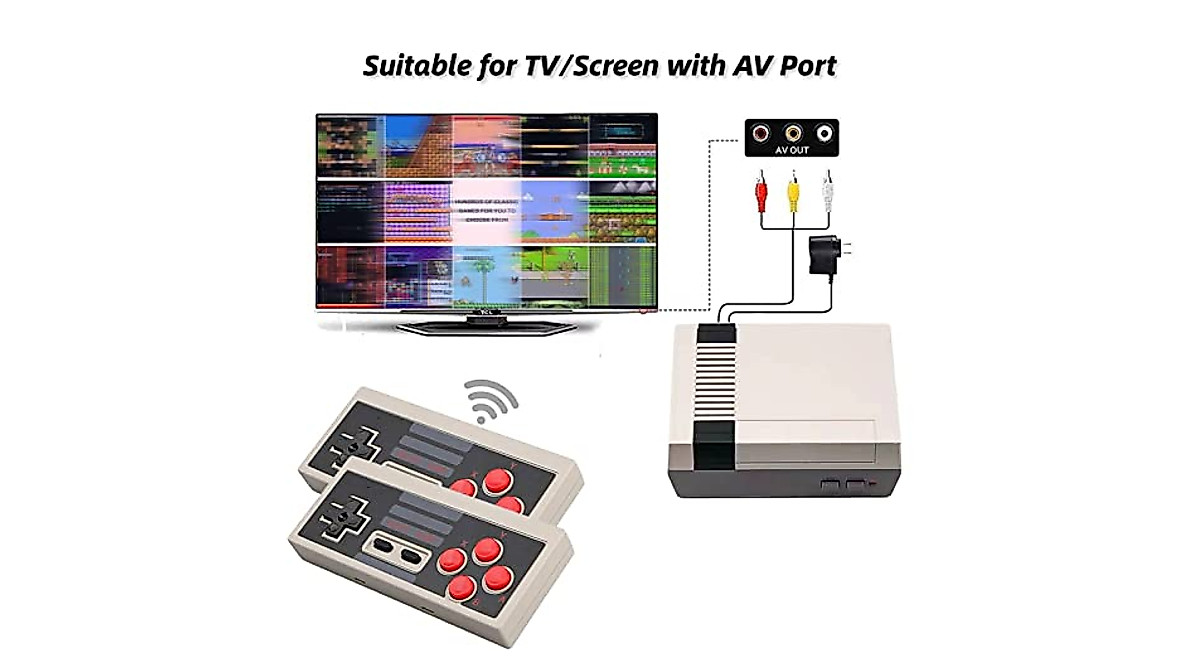 Classic Mini Retro Game Console: 620 Games & Wireless Play