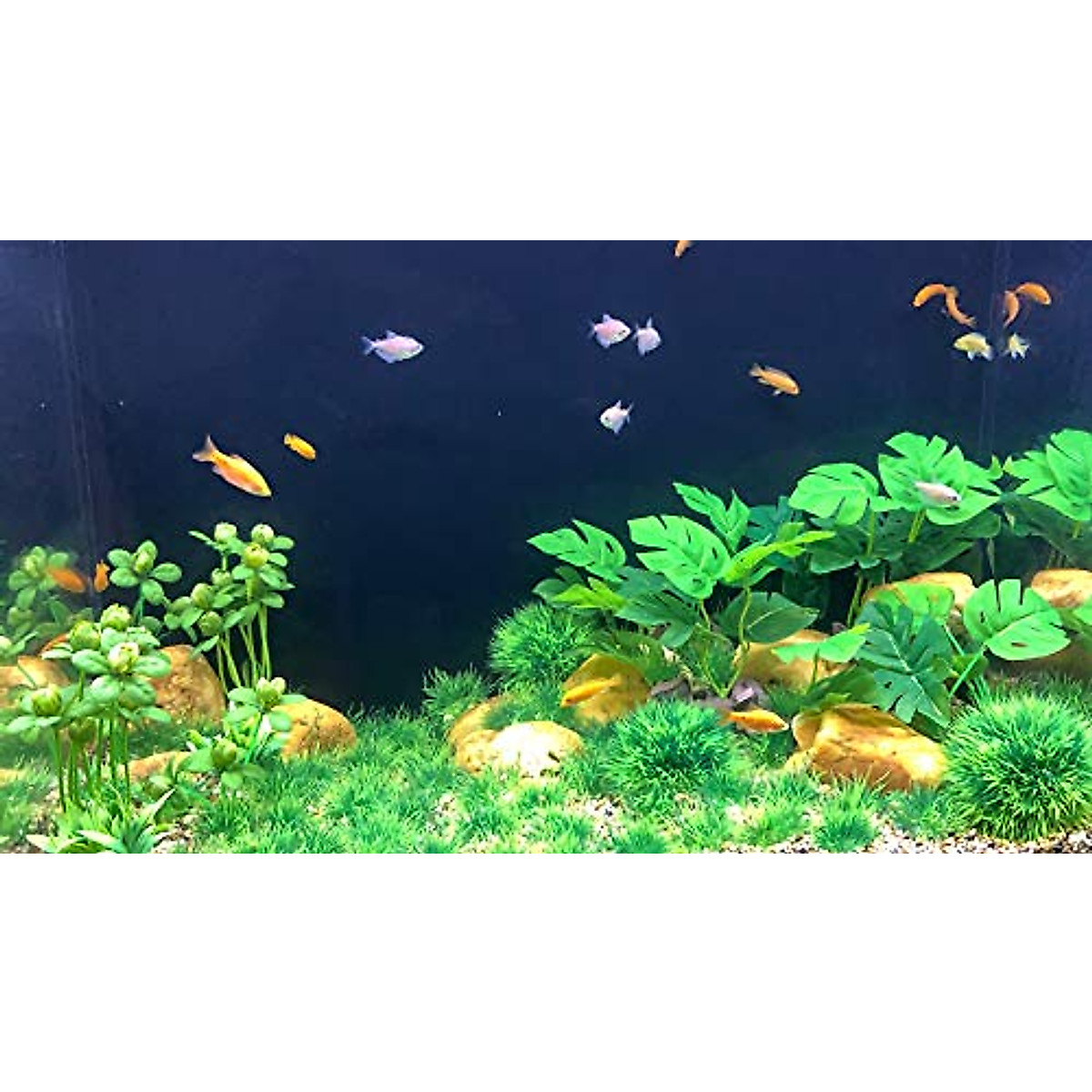 BEGONDIS Artificial Green Water Plants Flower Set 18 Pcs, Fish Tank Aquarium Decorations, Made of Soft Plastic