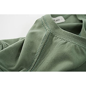 KLIEGOU Mens 100% Cotton Hipster Hip Hop Crewneck T-Shirt with Zip Pocket (TS216 Light Green, Small)