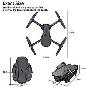 FDWYTY Drone with Camera, Mini Foldable FPV RC Quadcopter with 1080P HD Image / Live Video Remote Control Aircraft Toys Gifts for Kids Adults Boys Girls Beginners - 2 Batteries, 25 Mins Flight Time, Black