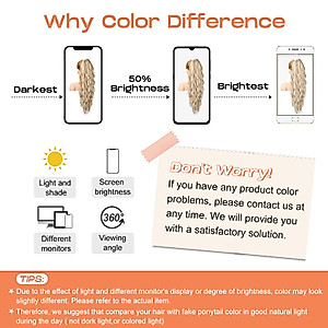 SEIKEA 26" Highlight Ponytail Extension，PT003 Eva Long Drawstring Ponytail Wavy Clip in Hair Extensions Ponytail Natural Soft Synthetic Hairpiece for Women Chocolate Brown with Blonde Highlights