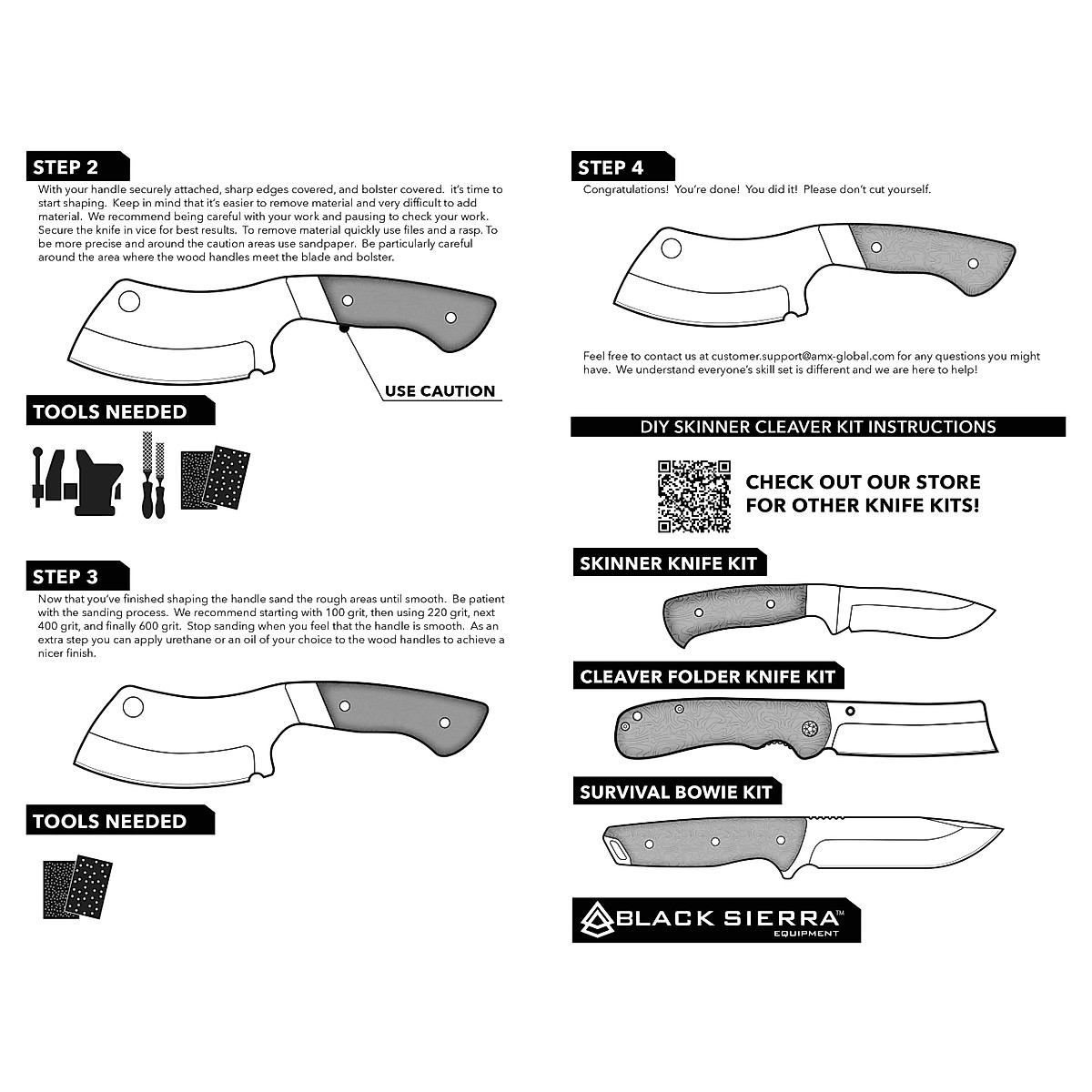Black Sierra Equipment Knife Making Kit, Cleaver with Sheath, Cutlery for Camping & Hunting, Build Your Own Knives for Sports & Outdoors