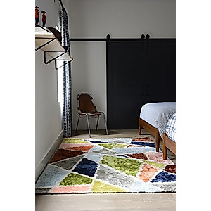 Novogratz Retro Collection Prism Shag Area Rug, 3'6" x 5'6", Multicolor