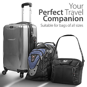 Fosmon TSA Approved Cable Locks for Luggage, Suitcase, Gun Case Locks with Push Release Button, 3 Digit Long Shackle Combination Wire Locks for Backpack Zipper Anti Theft, Gym Locker -3 Pack, Black