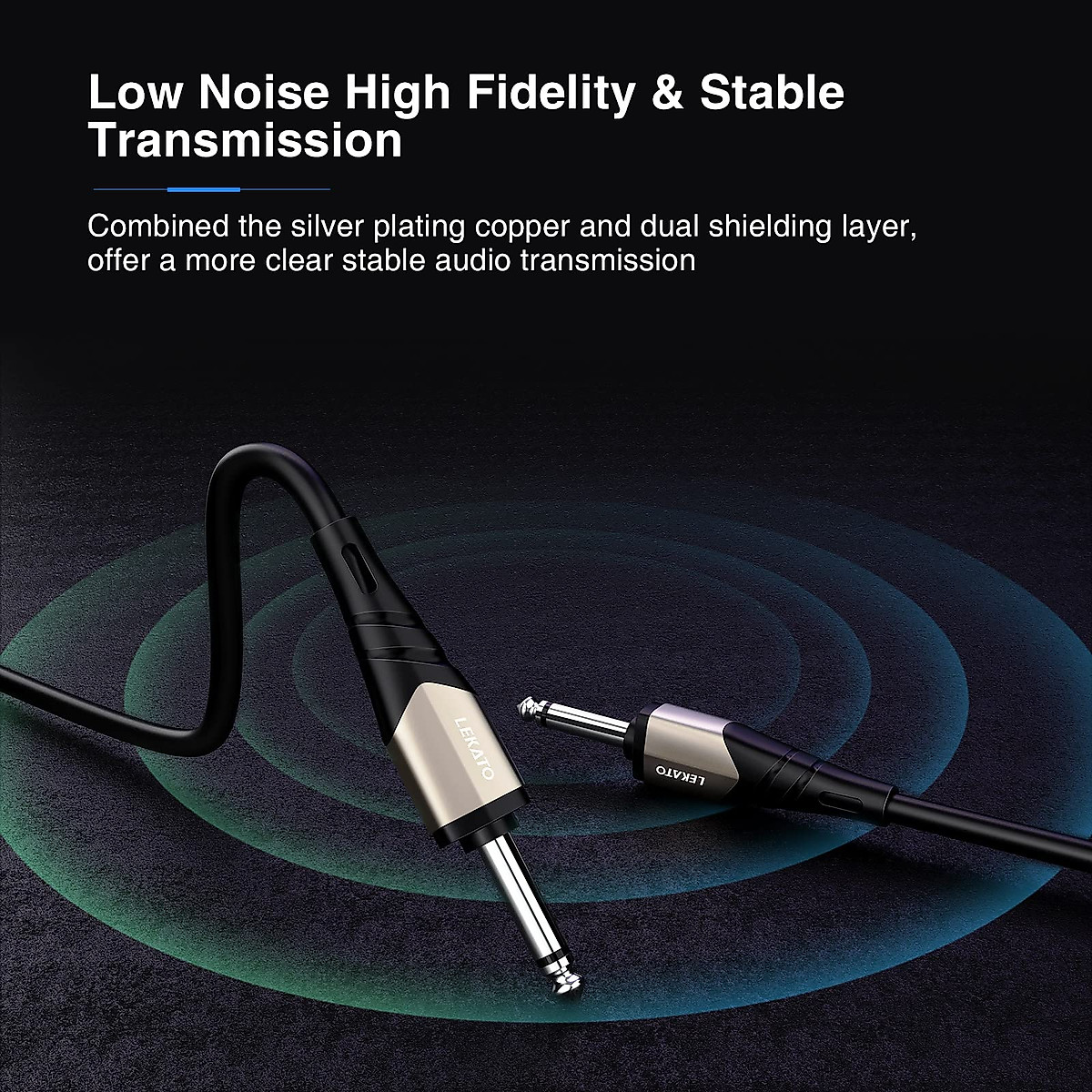 LEKATO Guitar Cable 1/4 Inch Professional Instrument Cable Electric Guitar AMP Cord, Straight to Straight Cord Compatible with Electric Guitar,Bass,Amp,Keyboard,Mixer(10ft