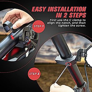 KEMIMOTO UTV Side Mirrors with Turn Signal & Spot Light for 1.6"-2" Roll Bar, Heavy Duty Aluminium Multi-Adjustment UTV Mirrors Compatible with Polaris RZR Kawasaki Mule Pioneer Talon Can Am X3 CFMOTO